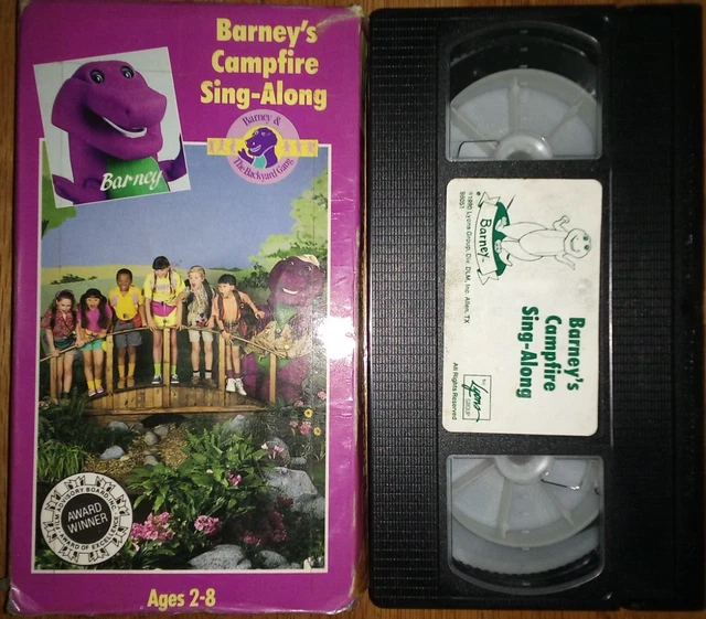 BARNEY'S CAMPFIRE SING-ALONG (VHS-1990) Very Rare~ORIGINAL Case 1st ...