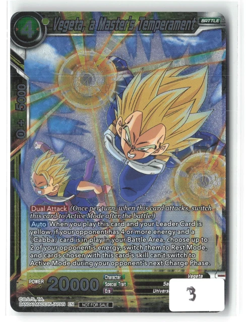 VEGETA, A MASTER'S Temperament P-137 PR Dragon Ball Super Card Game [3 ...