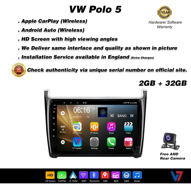 VW POLO 5 APPLE CARPLAY Android Head Unit GPS NAV Stereo LCD Panel V7 £ ...