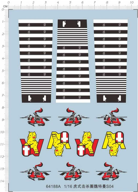 1/16 TIGER WITTMANN S04 WWII Tank Panzer Model Kit Water Slide Decal $6 ...