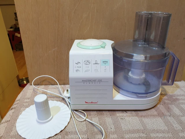 VINTAGE MOULINEX MASTERCHEF 520 robot culinaire et trancheuse poussoir ...