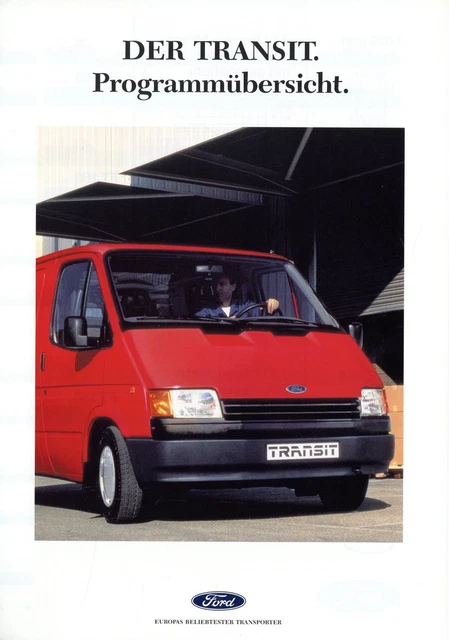 FORD TRANSIT PROSPECTUS 1990 8/90 Transporter German Brochure Brochure ...