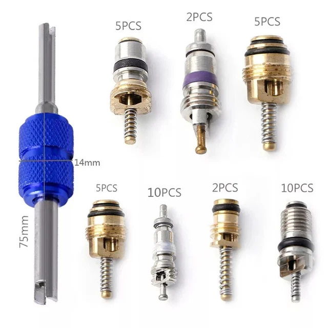 HEAVY DUTY COPPER Valve Cores Stem Car Air Conditioning Repair Kit R12 ...