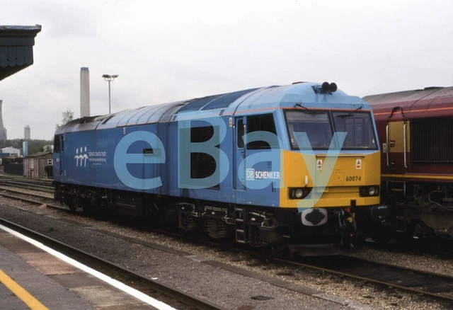 35MM RAILWAY SLIDE of Class 60 60074 @ Didcot - Copyright to Buyer £4. ...