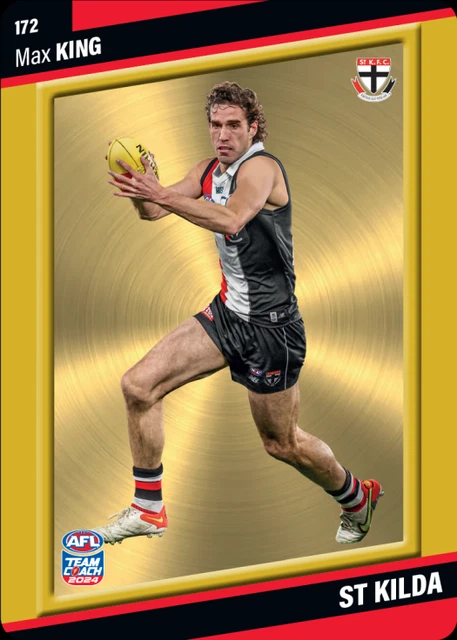 2024 AFL TEAMCOACH Gold 172 Max King ST Kilda CODE UNUSED $3.99 ...