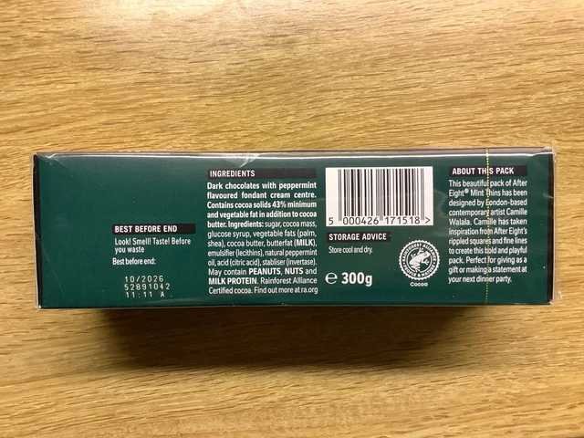 NESTLE AFTER EIGHT Mint Chocolate Thins Limited Edition 300g Design by ...