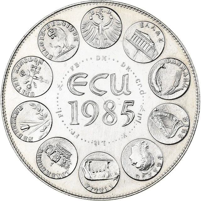 FRANCE, MÉDAILLE, ECU Europa, 1985, MDP, Cupro-nickel, FDC, Rodier EUR ...