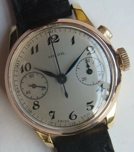 OROLOGIO DA POLSO Solvil cronografo da uomo cassa oro massiccio 18K cal ...