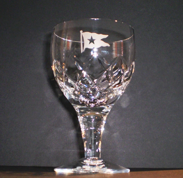 WHITE STAR LINE RMS Titanic, Stuart Crystal Claret Glass, 1912 Style ...