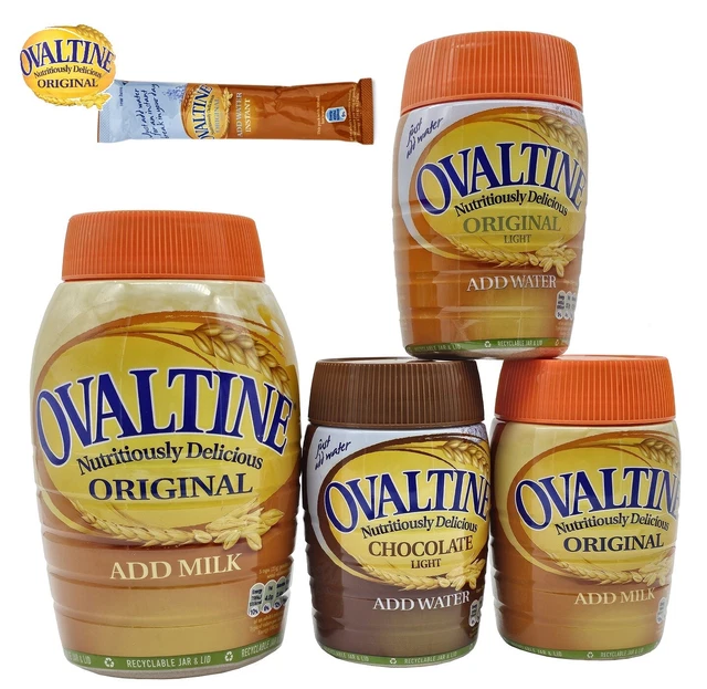 OVALTINE ORIGINAL LIGHT add Water, Milk, Chocolate Malt Barley Vitamin ...