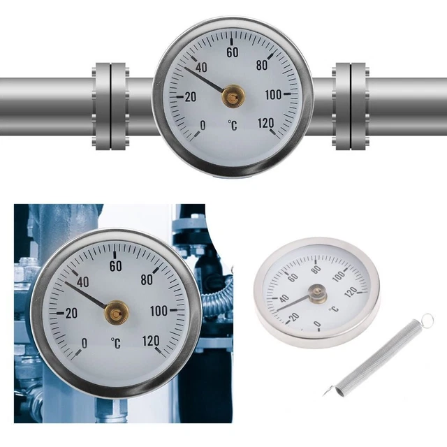 BIMETAL THERMOMET WITH Spring Clip-on Pipe Temperature Gauge ...