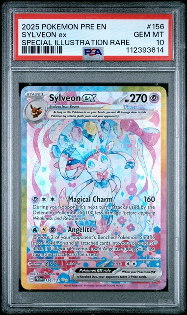 2025 POKEMON PRE En-Prismatic Evolutions Sir #156 Sylveon Ex Psa 10 £ ...