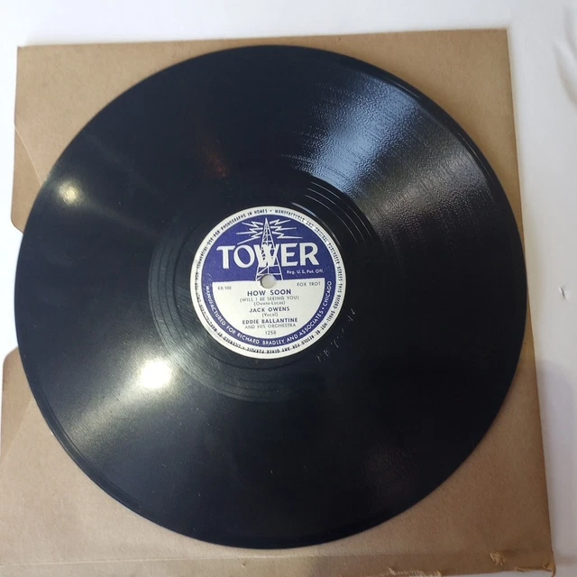 JACK OWENS/HOW SOON/BEGIN THE BEGUINE/ 10-inch Shellac 78RPM TOWER 1258 ...