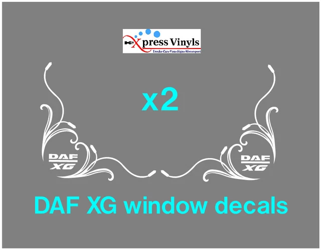 DAF XG CAB side window decals x 2. DAF window graphics stickers £10.99 ...
