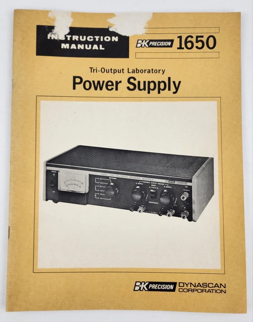 Bandk Precision Model 1650 Power Supply Instruction Manual With Schematics 1980 £1577 Picclick Uk 