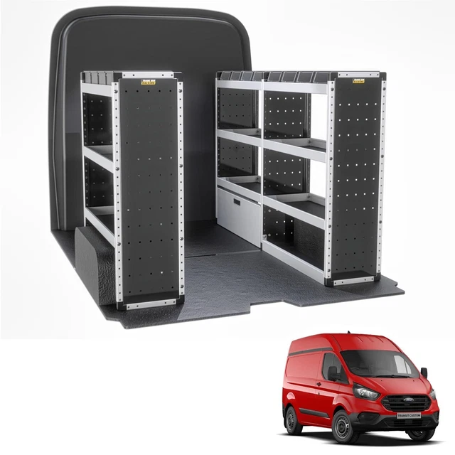 FORD TRANSIT CUSTOM Van Racking Shelving for L1H2 Models (Silver) £ ...