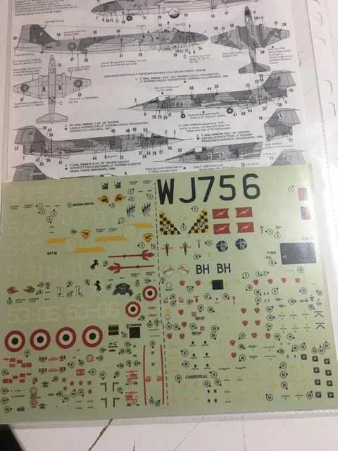 RAF CANBERRAS & Italian F104 Model Decals set for 1/72 aircraft model ...