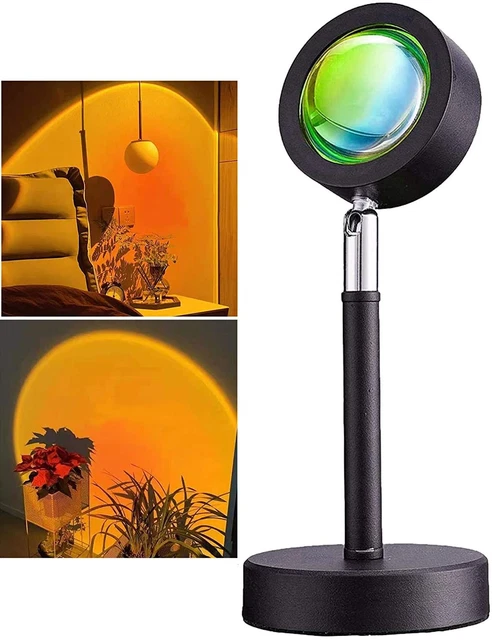 SUNSET PROJECTOR PROJECTION USB Atmosphere LED Desk Lamp Home Decor ...