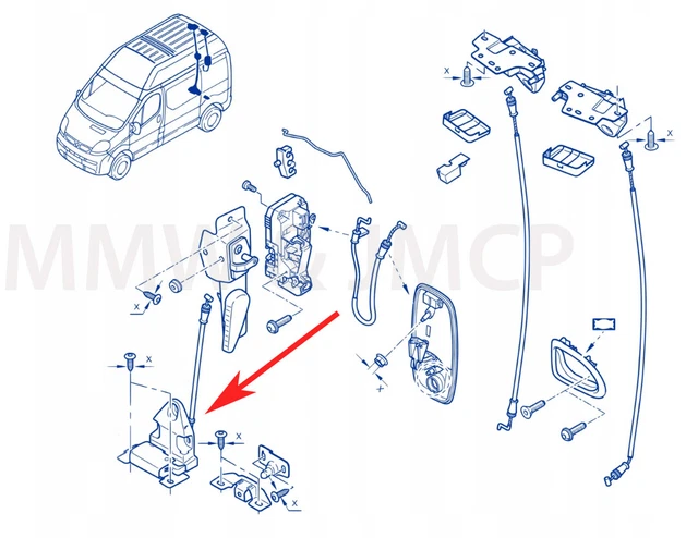 POUR RENAULT TRAFIC Opel Vivaro Talento Arrière Bas Droit Serrure ...