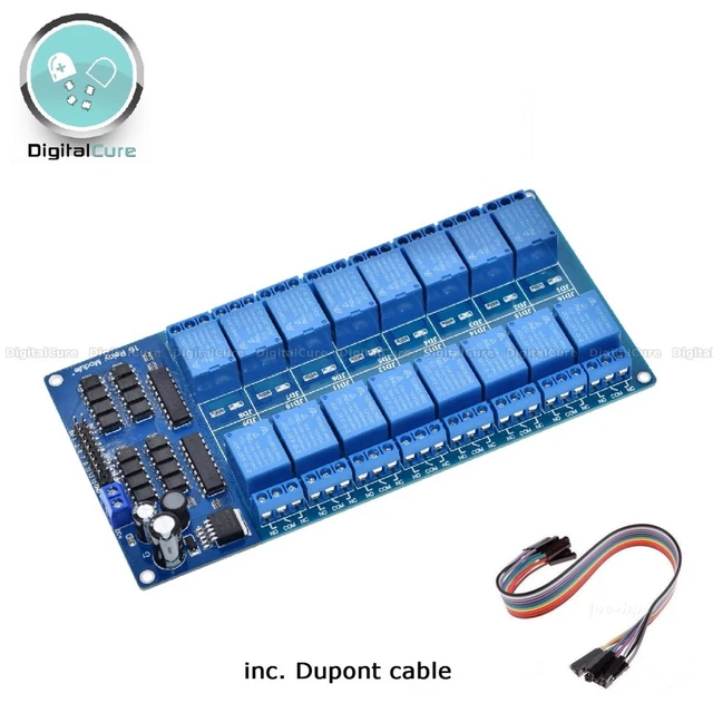 16 CANAL 12V Relais Module Opto-Isolation Bas Niveau pour Arduino Raspberry Pi EUR 19,39 ...