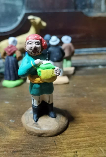 SANTONS DE PROVENCE Le petit tambourineurs et le marchand de soupe.7cm ...