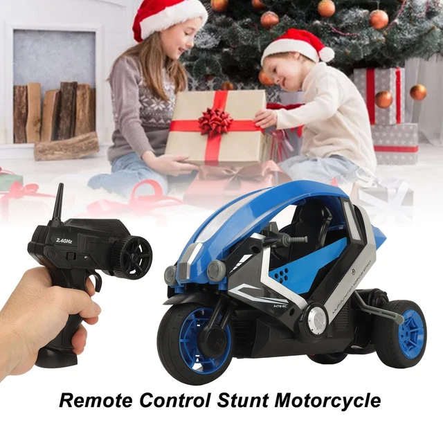 (BLUE)1:8 2.4G REMOTE Control Stunt Motorcycle 360 Degree Rotating ...
