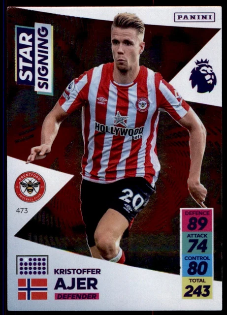 PANINI 2021-2022 ADRENALYN XL - Kristoffer Ajer Brentford Star ...