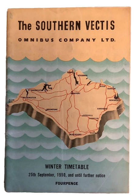 SOUTHERN VECTIS WINTER 1950 Bus and Ferry Timetable £22.05 - PicClick UK