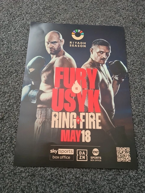 TYSON FURY VS Oleksandr Usyk Glossy Promotional Poster 42cm X 30cm £50. ...