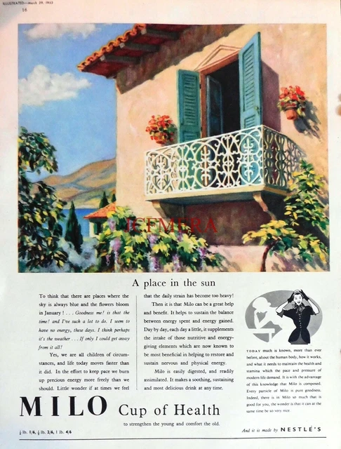 NESTLE'S 'MILO' TONIC Food Drink Advert #2 - Original 19529 Print £3.47 ...