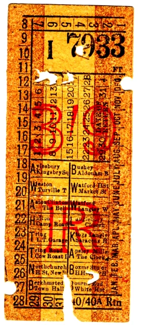 BUS/COACH TICKET: LONDON Transport Coaches, Wartime routes 40/40A, 3/9d ...