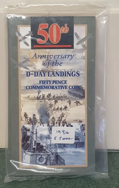 1994 50TH ANNIVERSARY OF THE D DAY LANDINGS 50p COIN BUNC PACK BUNC ...