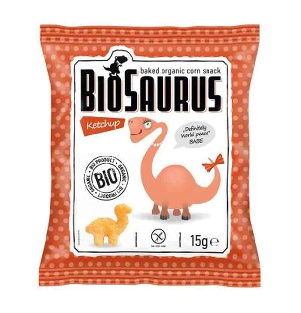 KETCHUP FLAVOURED DINOSAURS corn crisps GLOSSARY FREE. BIO 15 g ...