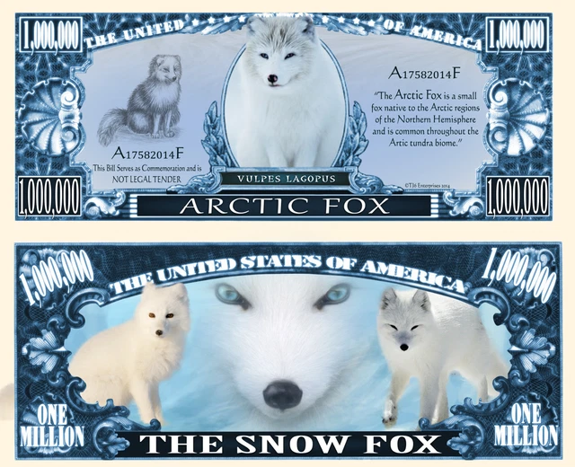 LE FOX FLEECE Ticket Million Dollar US! Isatis Arctic Blue Animal Fox ...