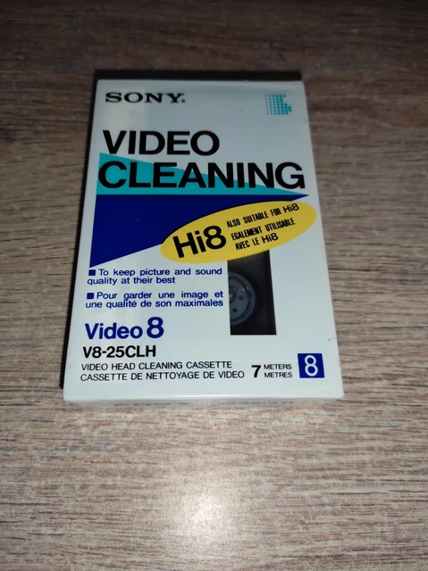 CASSETTE DE NETTOYAGE Video 8mm /Hi8 SONY Head Cleaner K7 Neuf Sous ...