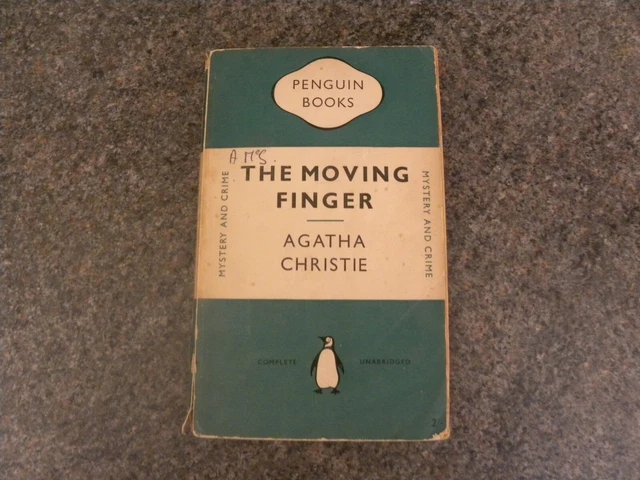 THE MOVING FINGER by Agatha Christie. 1st Penguin Paperback 1953. Miss ...