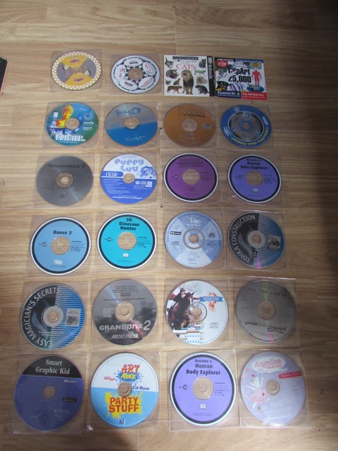 24 CD-ROM DISCS Various Titles/Makers Incl Games/Software/Educational ...