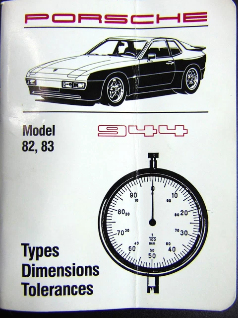 PORSCHE 944 MODELS 82-83 TYPES Dimensions Tolerances #28 Manual Book Germany EUR 23,87 - PicClick IT