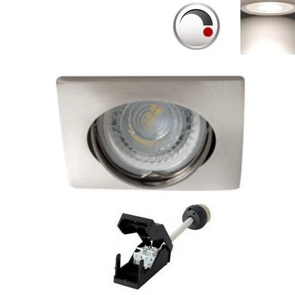 1 A 5 Spot Encastrable Orientable Led Carre Acier Brosse 6w Blanc