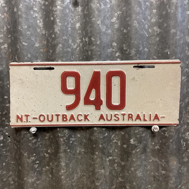VINTAGE N.T. OUTBACK AUSTRALIAN PLATE Collector’s Car Number Plate Sign ...
