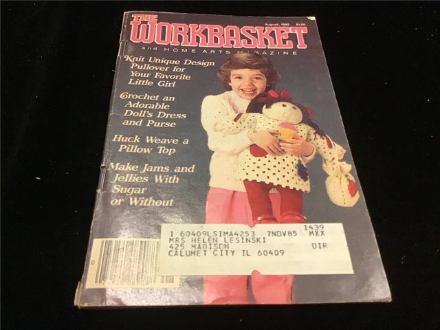 WORKBASKET MAGAZINE AUGUST 1985 Knit Girl's Unique Design Pullover £6. ...