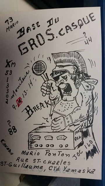 CB RADIO QSL postcard comic Mario Ponton 1970s Drummondville Quebec $13 ...