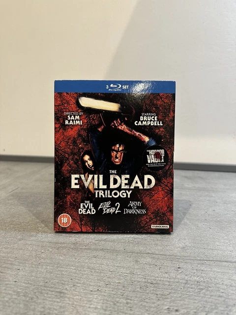 THE EVIL DEAD TRILOGY (Blu-ray, 3-Disc) + SLIPCOVER. Sam Raimi. HORROR ...