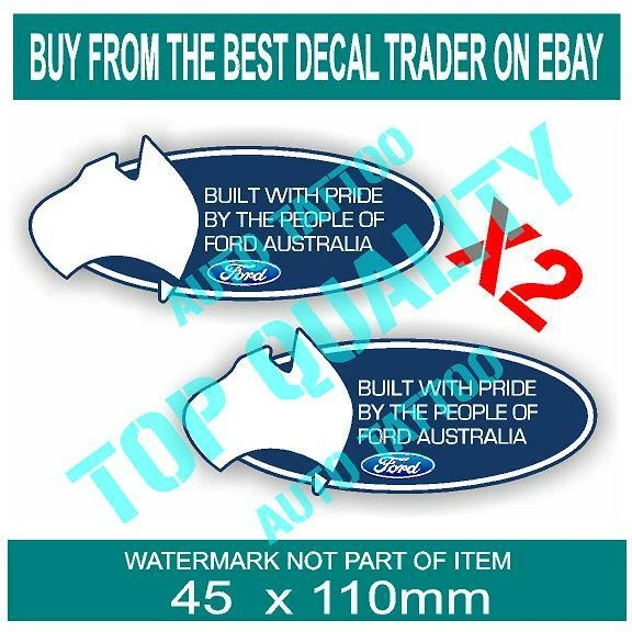 VINTAGE FORD BUILT With Pride In Australia Decal Sticker Retro Hot Rod ...