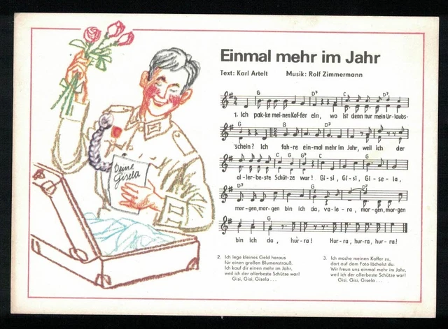 DDR-PROPAGANDA-LIEDKARTE 1975, EINMAL mehr im Jahr EUR 4,00 - PicClick DE