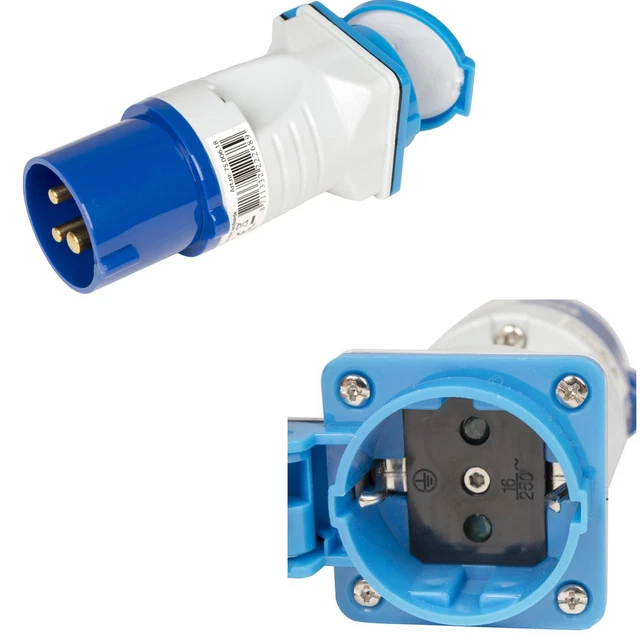 ADAPTER CEE PLUG Schuko Coupling Caravan Motorhome 16A 230V Schuko ...