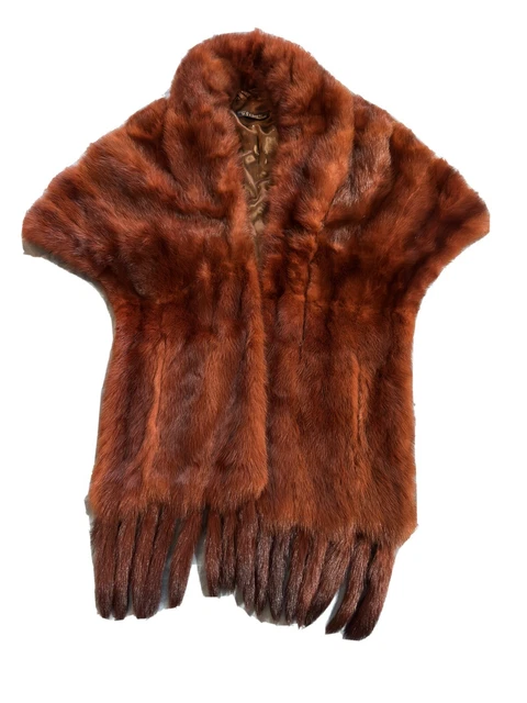 GENUINE VINTAGE FJ Ellemor FURRIER MELBOURNE Brown/Red Fox Fur Cape $49 ...