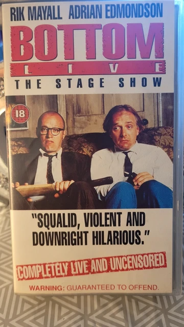 VINTAGE ORIGINAL COLLECTABLE Comedy VHS Video Cassette BOTTOM LIVE Rik ...