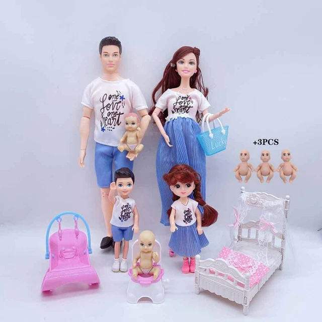PREGNANT BARBIE DOLL Pregnant Family Playing House of Five & Children's ...