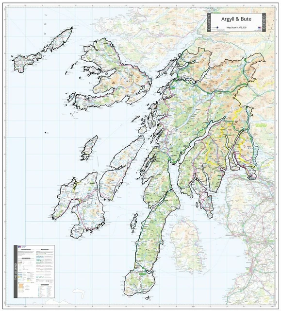 SCOTLAND - COUNTY MAP OF ARGYLL & BUTE - Ordnance Survey Mapping - NEW ...
